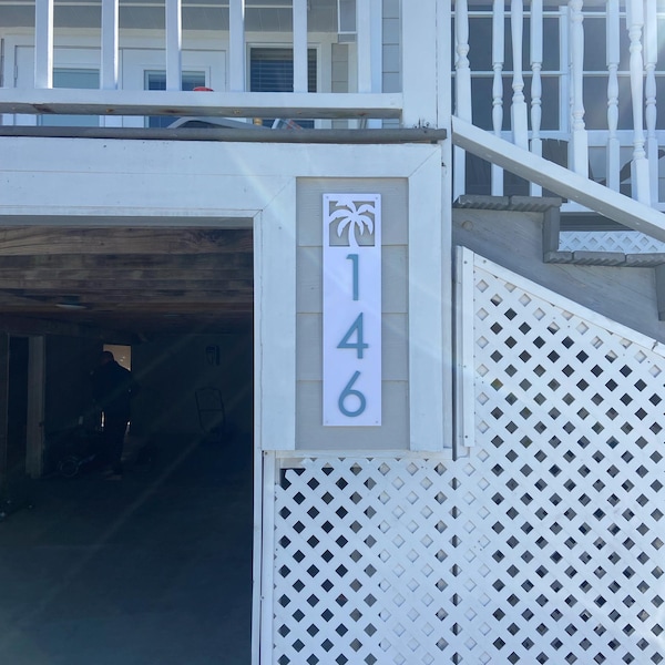 Coastal Address Numbers Plaque | Vertical or Horizontal | Beach House ...