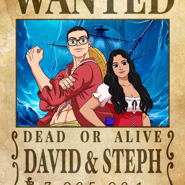 Anime Wanted Poster for A Family, Your Whole Family Member as Pirate ...