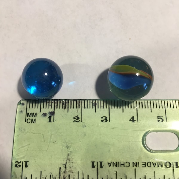 Marbles-lot of 4-approximately 15-16mm-tiny Glass Marbles-aqua Marbles ...