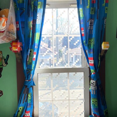 Pixelized Window Decals Minecraft Style Video Game Vinyl Stickers Boys ...