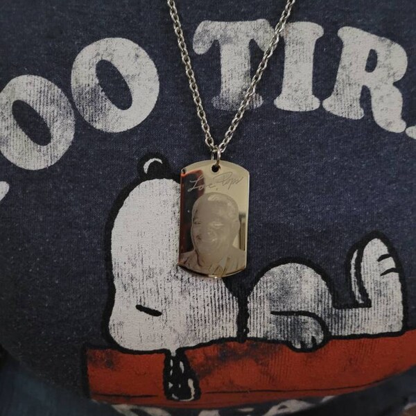 Fingerprint and Photo Necklace, Custom Fingerprint Jewelry, Fingerprint ...