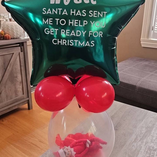 Personalised Elf Arrival Balloon Kit ELF BALLOON Elf POP Balloon - Etsy