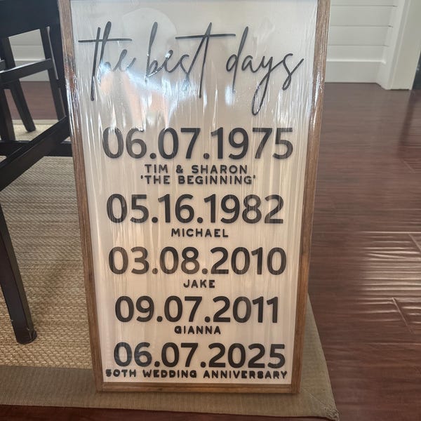 The Best Days Sign - Personalized Date Sign - Sign With Kids Birth ...