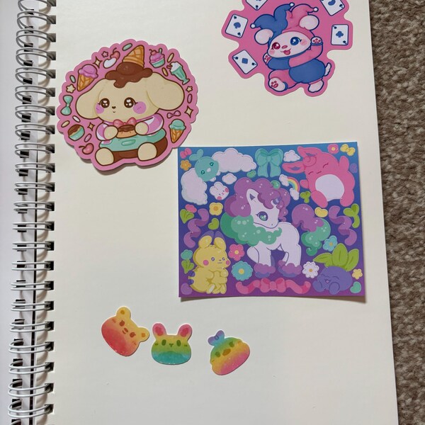Gummy Pets Sticky Notes ~ Gummy Bear Candy Theme Stationery ~ Cat Face ...