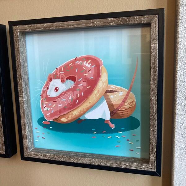 Donut Rat 8x8 Inch Cute Pet Rat Art Print - Etsy