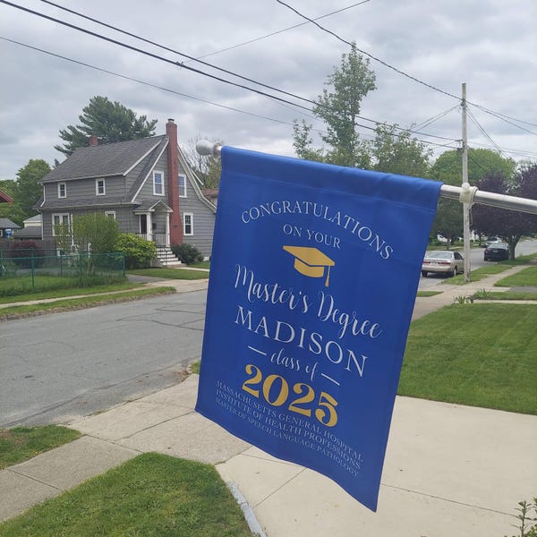 Masters Degree, Graduation Yard Sign, College Graduate Garden Flag ...