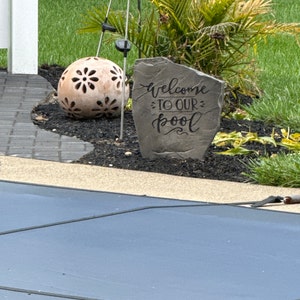 Address Number Stone Engraved Rock Personalized Garden Stone House ...