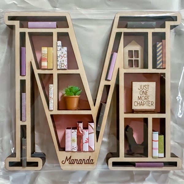 Letter Bookshelf: 3D Mini Book Display, Book Lover Gift - Etsy