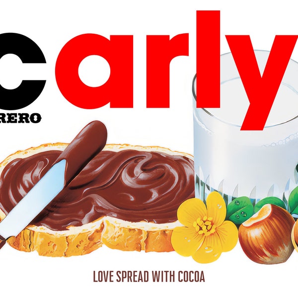 Personalized PRINTABLE NUTELLA Jar Label Digital File | Printable ...