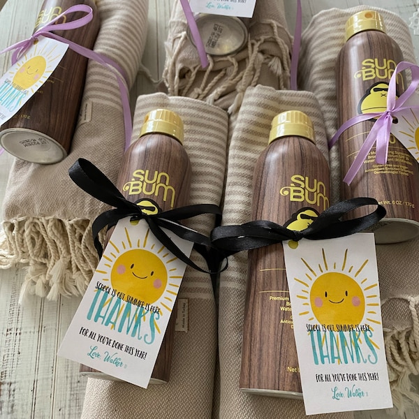 Editable Teacher Appreciation Gift Tags Sunshine Thank You Tag Schools ...