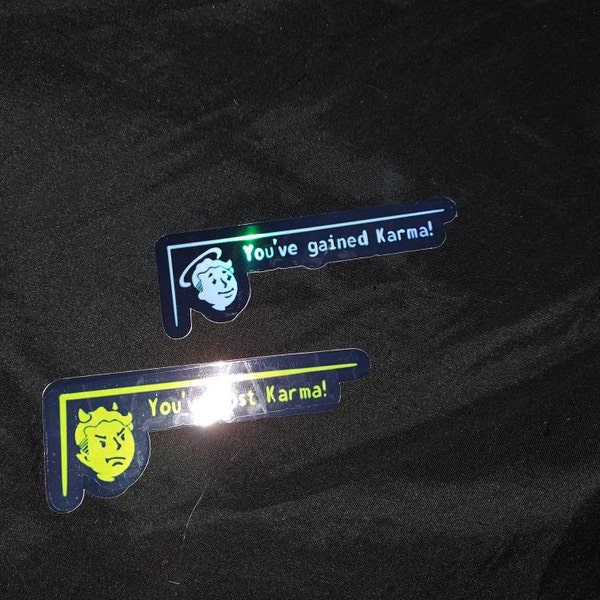 Fallout Karma Lost or Gained Handmade Holographic Vinyl Sticker - Etsy