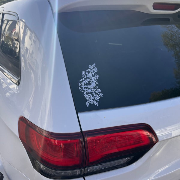 Flower Vinyl Decal Sticker for Cars, Trucks, Windows, Flower Car Decal ...
