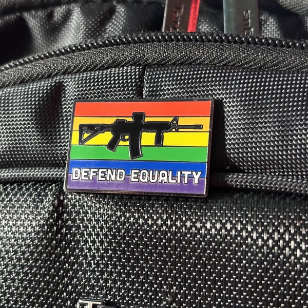 Defend Equality Gay Pride Flag and Rifle - Hard Enamel Pin - Etsy