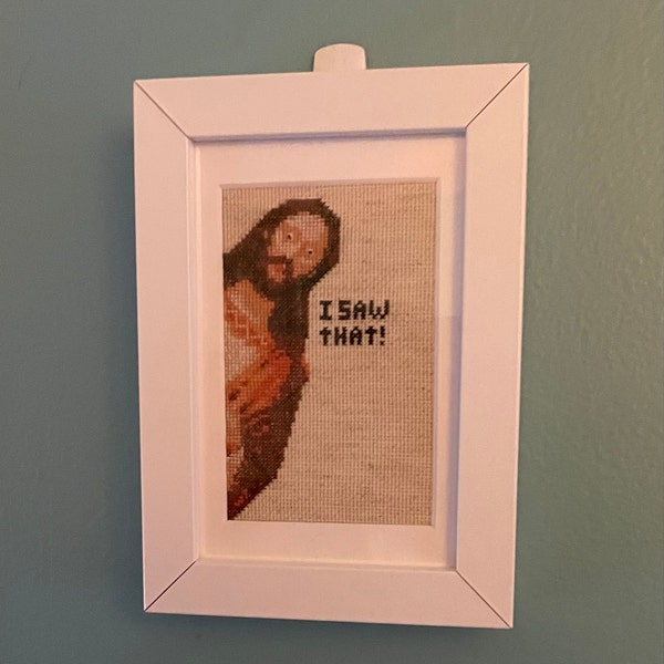 Peeking Jesus Cross Stitch Pattern Digital Snarky Funny Christ Xstitc ...