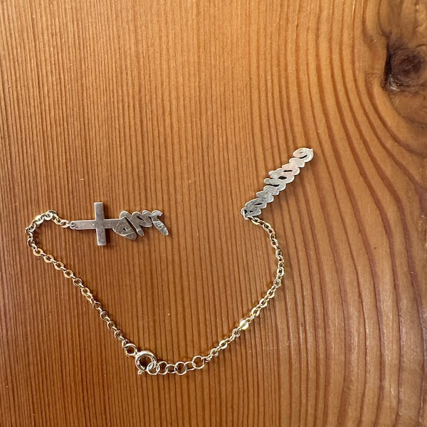 Cross Name Bracelet, Baptism Gift, Personalized Cross Bracelet With ...