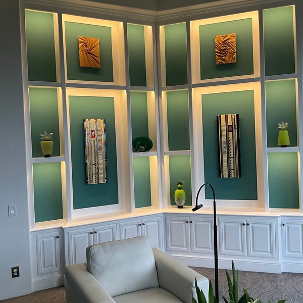 Set of Two Modern Design Decor Panels , Carved Wood Panels Set With ...