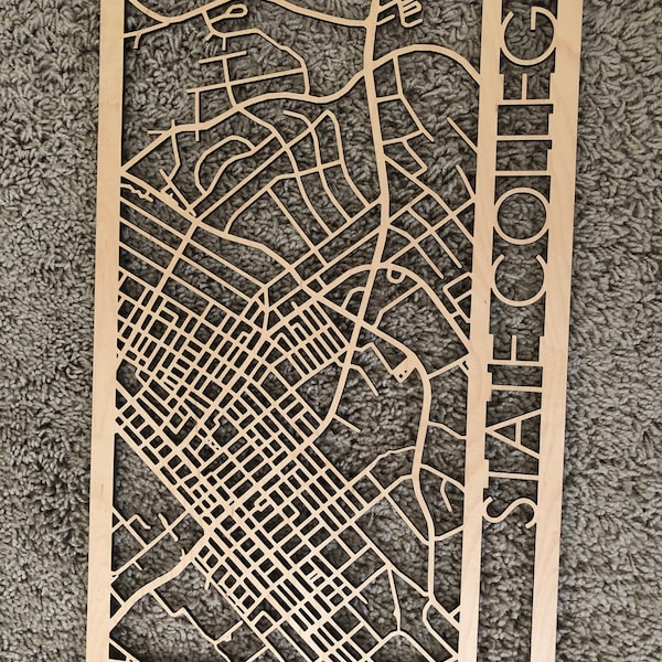 Wooden Maps, Wood Maps, Map Cutout, Wood Map Cutout, City Map, Wall ...