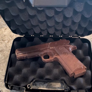 CHOCOLATE GUN Full Size Hand-crafted Solid Milk Chocolate Handgun With ...
