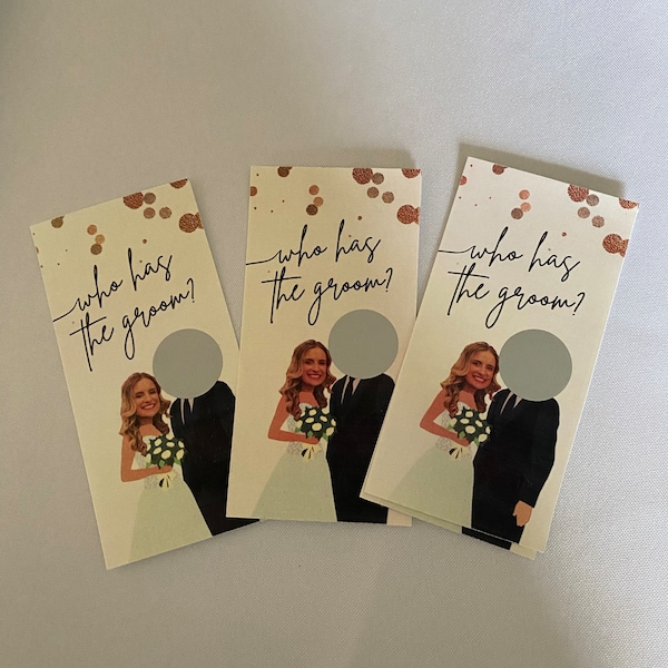 Bridal Shower Game - Who Has the Groom? Scratch off Cards, Custom With ...