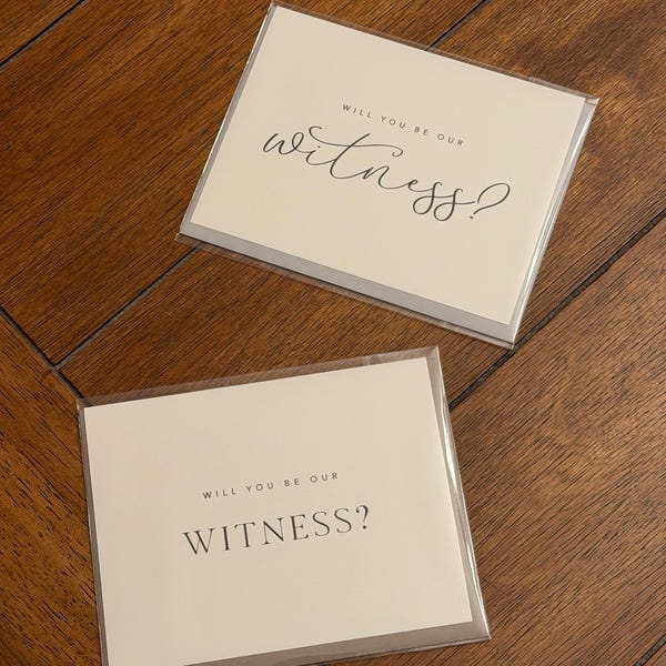 Will You Be Our Witness Card. Witness Wedding Card. Proposal Card ...