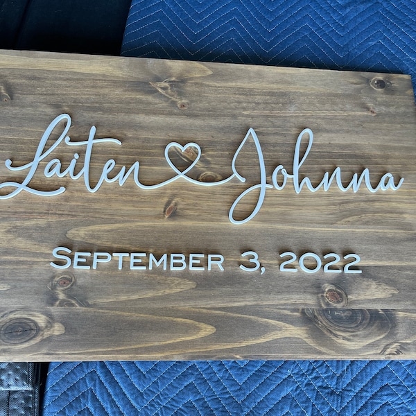 Personalized Rustic Wedding Welcome Sign | Custom Wood Sign With Names ...