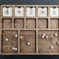 Wooden Math and Counting Tray for Homeschool and Kindergarten ...