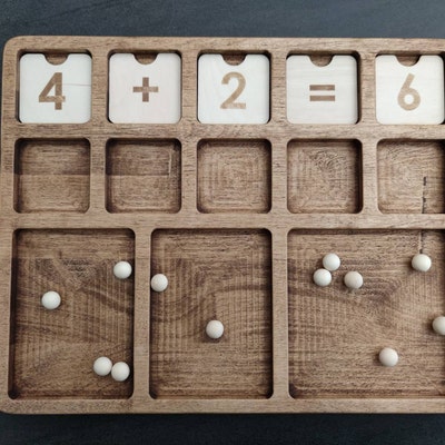 Wooden Math and Counting Tray for Homeschool and Kindergarten ...