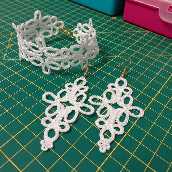 FSL Bracelet and Earrings Set. Tatting Machine Embroidery Design, Free ...