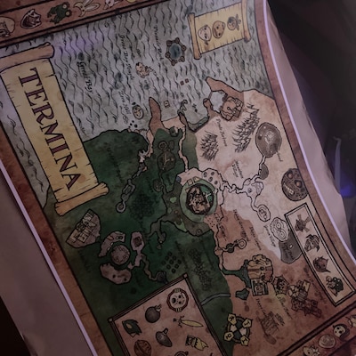 Map of Termina From Legend of Zelda, Majoras Mask English or Hylian ...