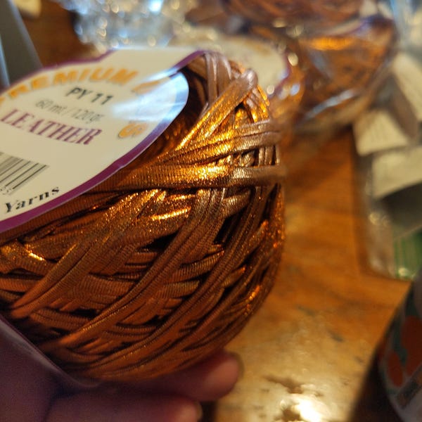 PREMIUM YARNS LEATHER, Leather T-shirt Yarn, Crochet Leather Look Yarn ...