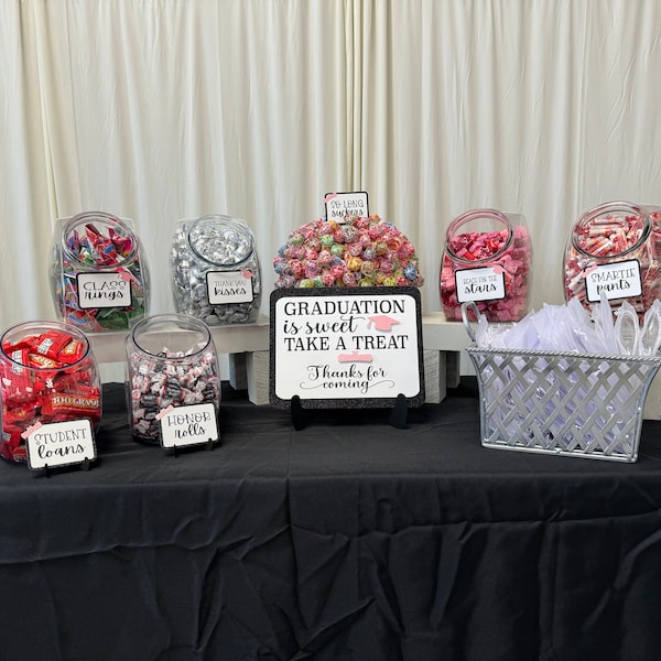 Graduation Table Candy Buffet Sign - Candy Table Sign - Graduation is ...