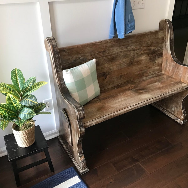 IN STOCK: Harvest - Church Pew Bench / Foyer, Entryway Furniture ...