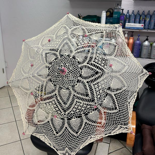 Crochet Parasol Pattern PDF, Pineapple Lace Umbrella - Bridal and ...