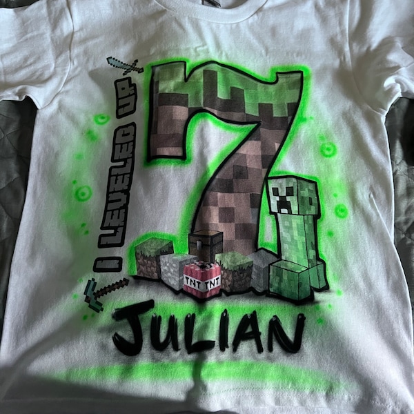 Minecraft Birthday Shirt - 7 - Etsy