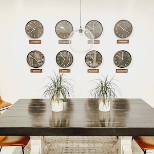 Wooden Sign Time Zone Clock, Personalized World Clocks Signage, Clock ...