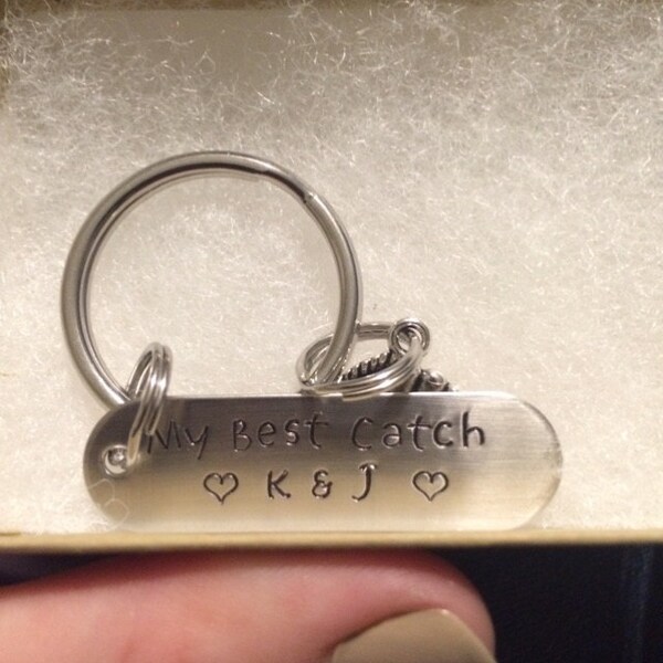 My Best Catch Keychain - My Best Catch Baseball Keychain - Anniversary ...