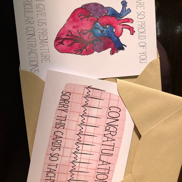 ECG Trace Funny Card | Doctor/nurse/paramedic Birthday | Cardiology ...