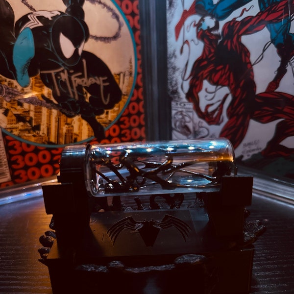 Venom Symbiote Contained in a Glass Vial With Custom Display Stand ...