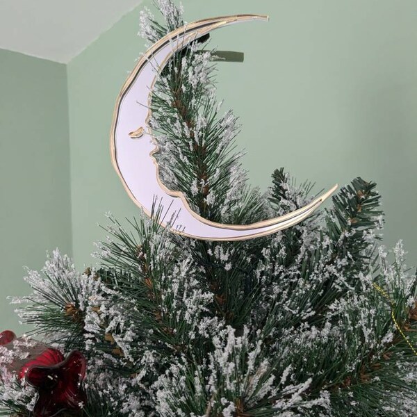 Crescent Moon Christmas Tree Topper - Etsy