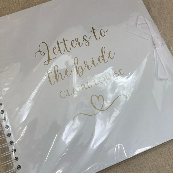 Letters to the Bride Book, Personalised Scrapbook, Wedding Keepsake ...