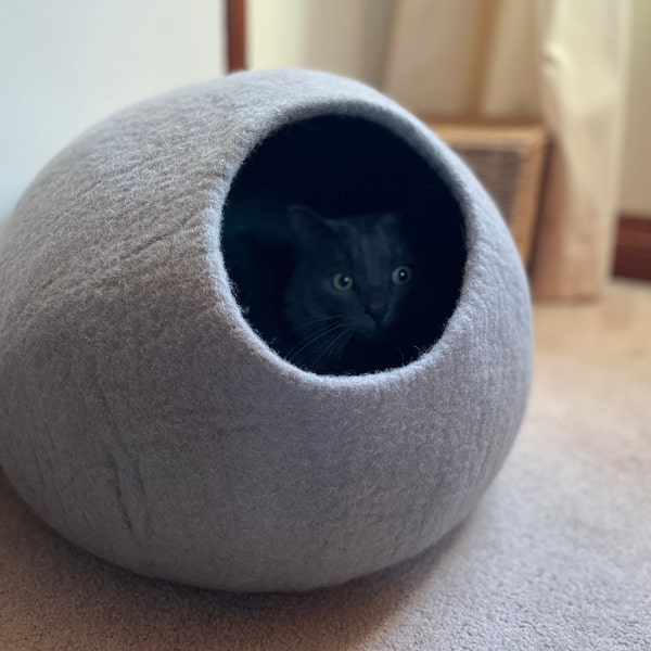 50cm Handmade Wool Cat Cocoon Bed / Cozy Cat Cave House - Etsy