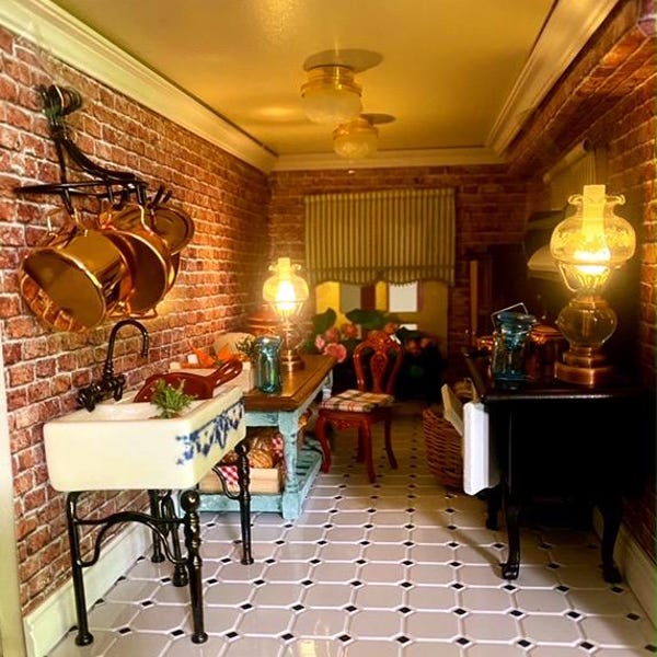 Miniature Touchless Operation With Wand 1:12 Standing Oil Lamp Light ...