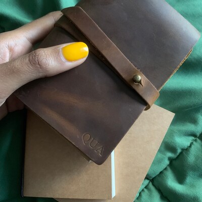 Personalized Leather Notebook A6 A5 Genuine Leather Notepad Daily ...