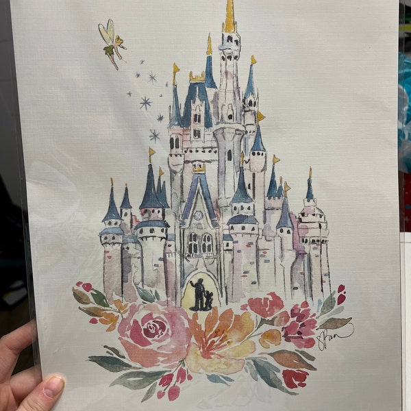 Disney World Print, Watercolor Print! Disney Castle, Princess Castle ...