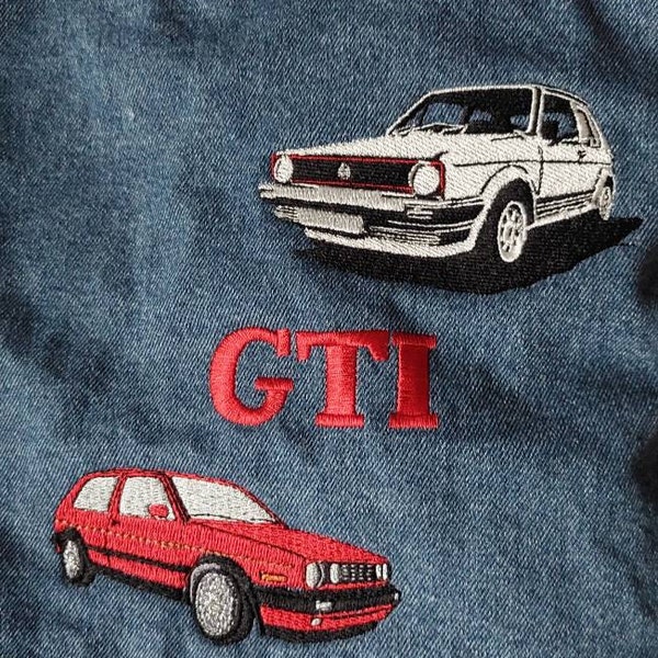 VW Golf GTI MK2 Car Embroidery Design - Instant Download - Classic Car ...