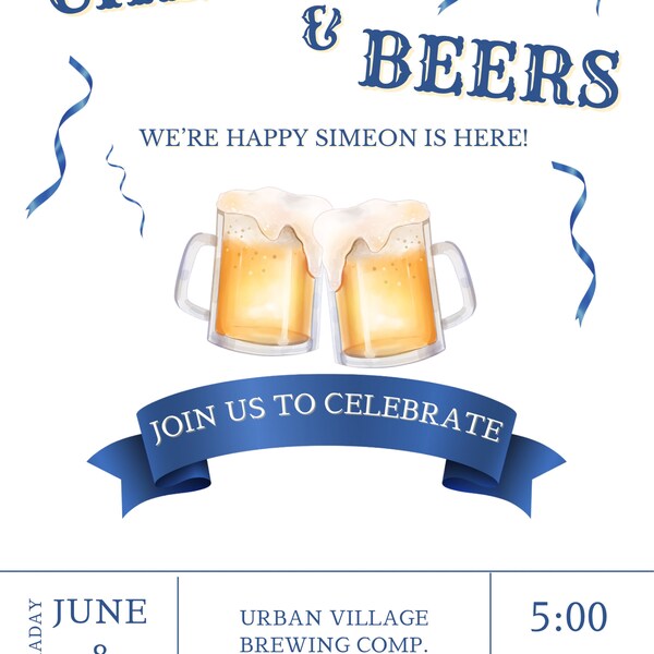 Editable Cheers and Beers Invitation, Cheers to Any Age Birthday Party ...