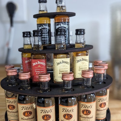 3 Tier Shot Cake, 21st Birthday Gift, Mini Liquor Bottle Stand, Funny ...