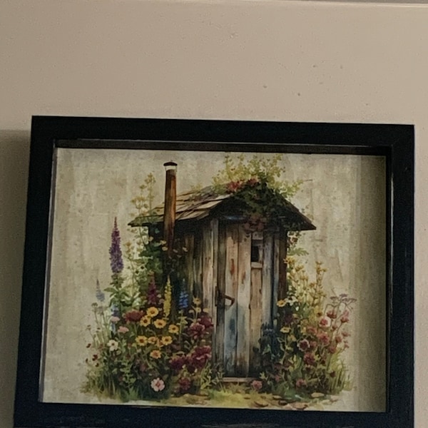 Rustic Outhouse With Flowers Clipart Bundle- 10 High Quality Watercolor Pngs- Garden Art, Craft ...