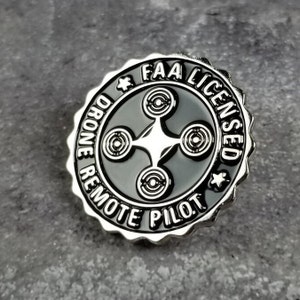 Large GOLD Color Drone Accessories Badge Pin FAA Licensed UAS Remote ...