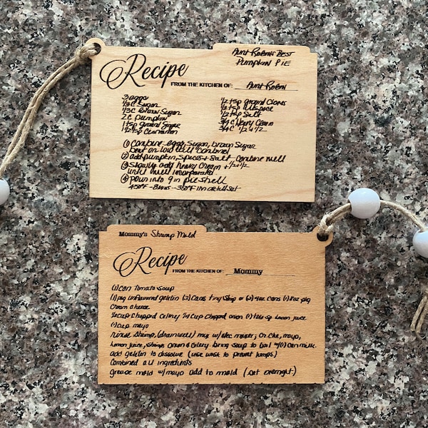 Handwriting Recipe Card Ornament, Actual Handwriting, Handwritten ...